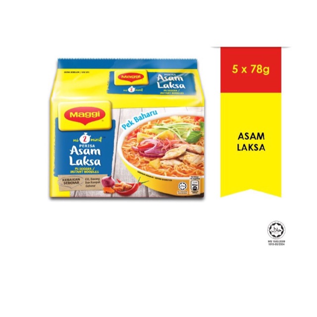 Maggi asam laksa 5pcs x 78gm | Shopee Malaysia