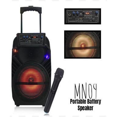 8 Inch Loudspeaker MN09 (BLACK) Portable Rechargeable Bluetooth Speaker ...