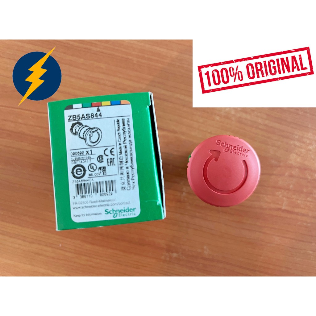 SCHNEIDER ZB5AS844 Emergency stop head, switching off, plastic, red ...