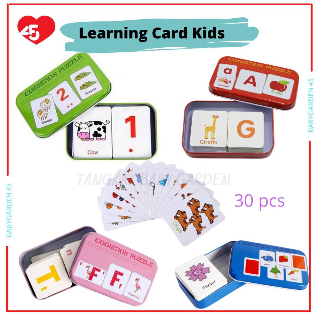 KIDS LEARNING CARD ALPHABET / NUMBERS / FRUITS & VEGETABLE / ANIMAL ...