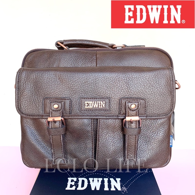 Edwin Document Bag Laptop Bag Sling Bag Messenger Bag Genuine Leather ...