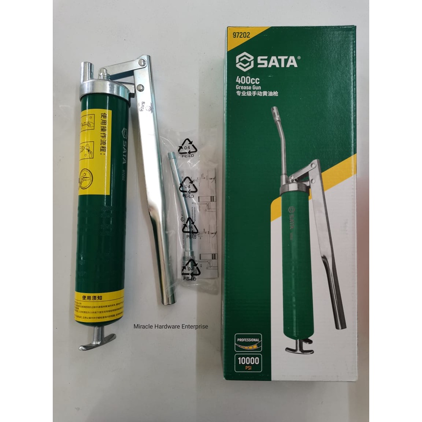 SATA 97202 PISTOL GRIP GREASE GUN 400CC / HAND GREASE PUMP | Shopee ...