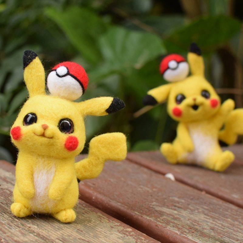 Wool Felt Doll Pikachu Fat Stitch DIY poke handmade homemade ...