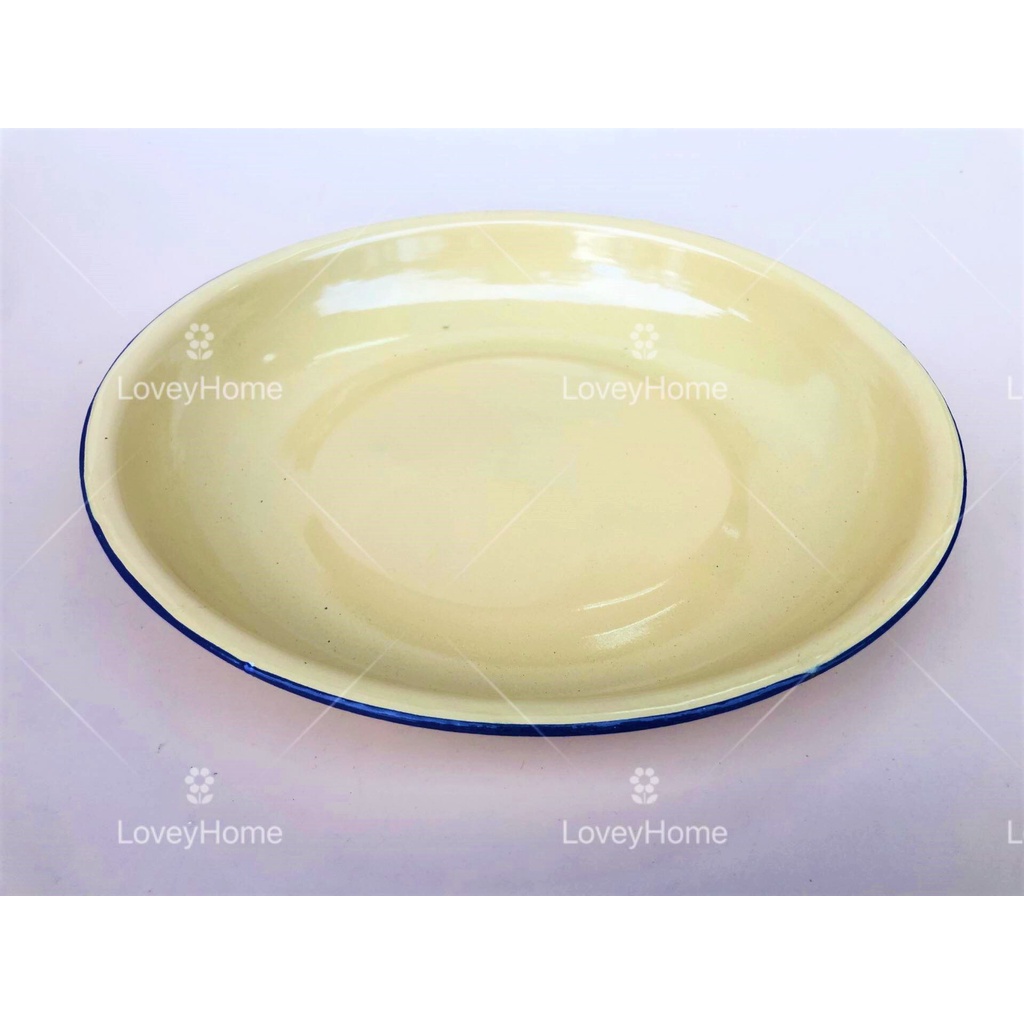 Enamel Rice Plate Vintage Yellow Traditional Pinggan Ayan Koleh Ayan ...