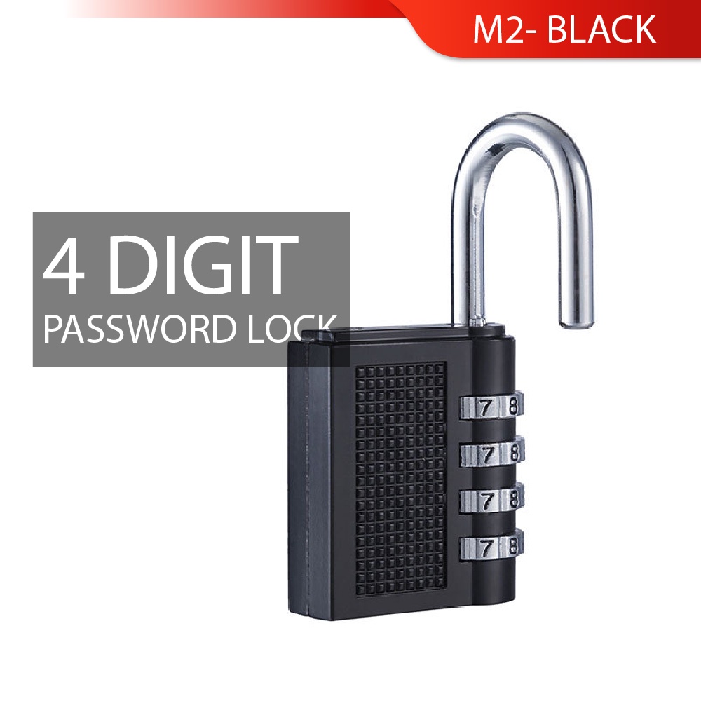 Travel Padlock Zinc Alloy Password Lock Luggage Bag Kunci Locker 4 ...