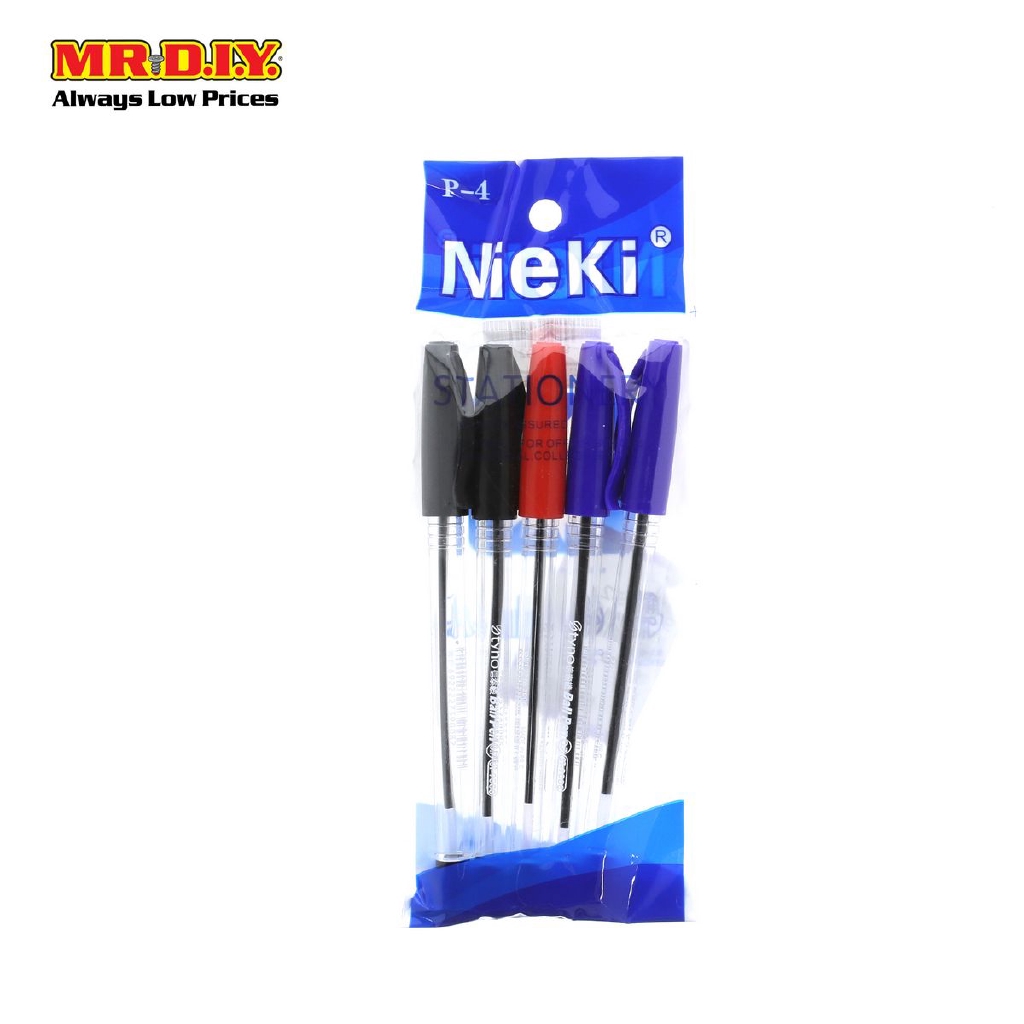 (MR.DIY) Neiki Ball Pen 0.7mm 3 Color (5 pcs) | Shopee Malaysia