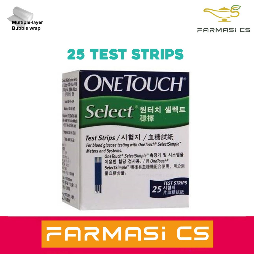OneTouch Select Blood Glucose Test Strips 25 Test Strips EXP:11/2025 ...