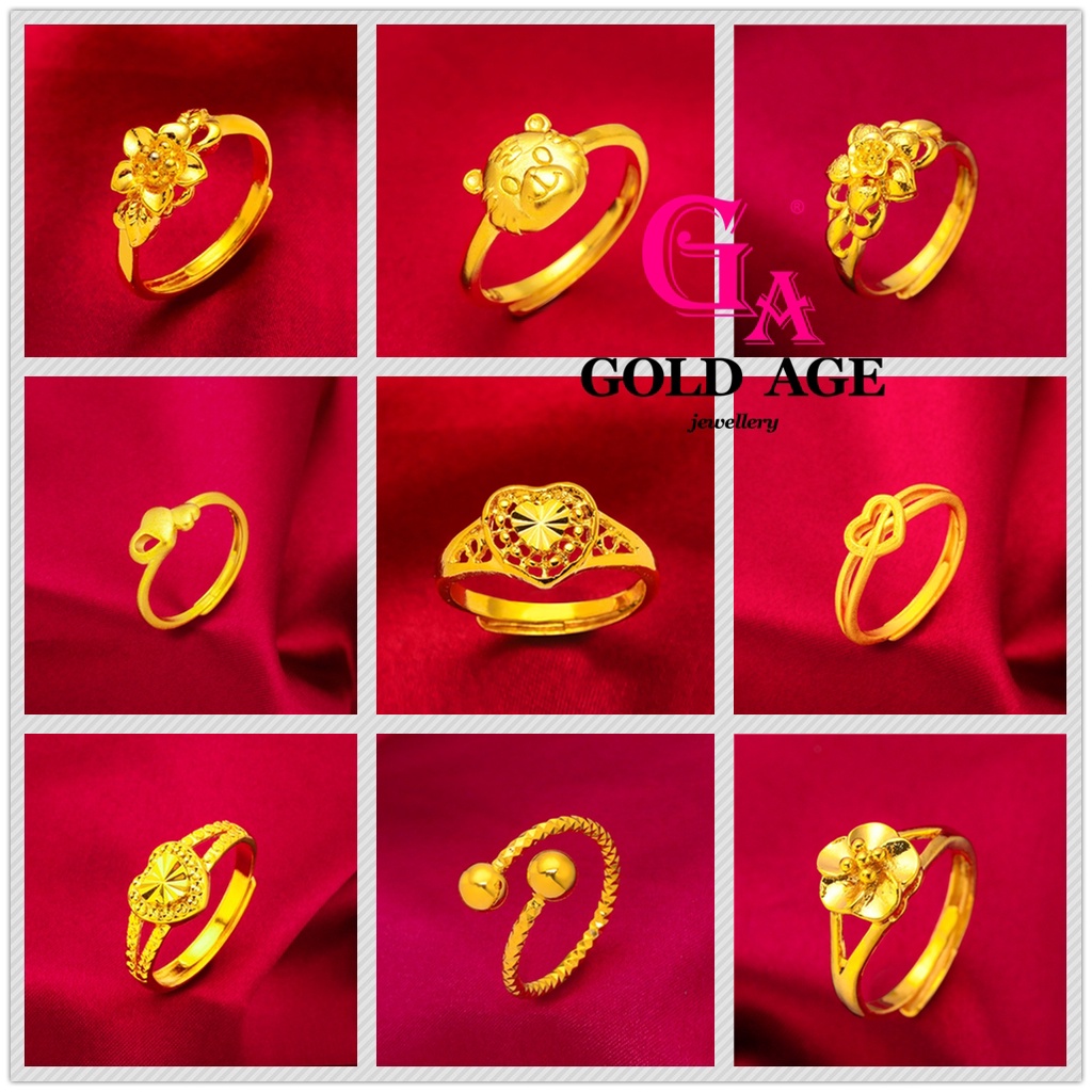GA Cincin Emas Korea cop 916 48 design options/NEW Ring perempuan ...