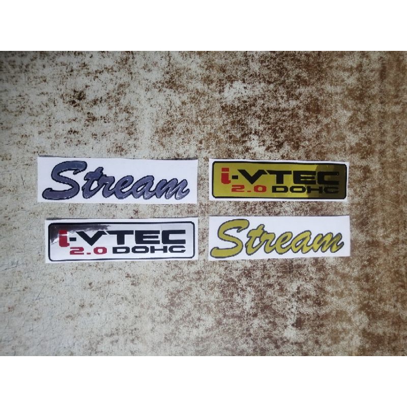 sticker emblem honda stream i vtec 3 layer gold chrome | Shopee Malaysia