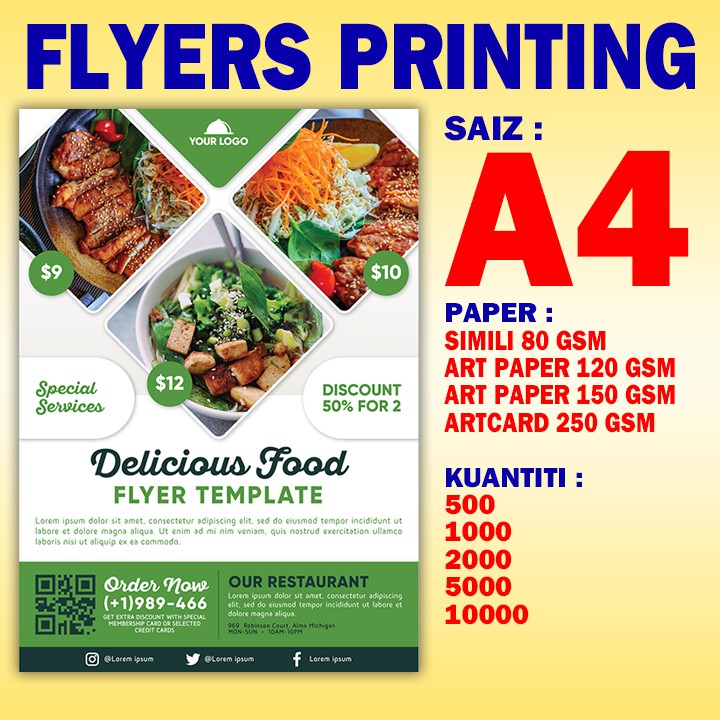 FLYERS PRINTING SERVICES FULL COLOUR | SIZE A4 | CETAKAN FLYERS SAIZ A4 ...