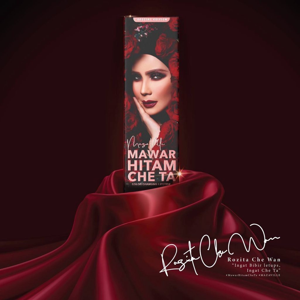 Inai kuku Che Ta original HQ 10ml maroon rose lipstick mawar hitam che ta murah tahan lama lawa ...