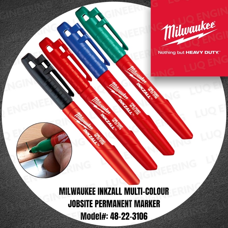 Milwaukee INKZALL Multi-Colored Fine Point Jobsite Permanent Markers ...