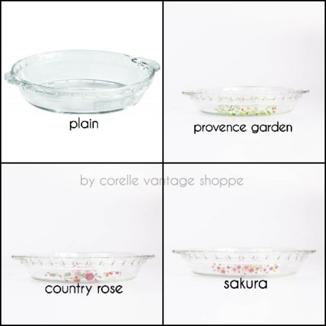 Pyrex Pie Plate 21.5CM | Country Rose/Sakura/Provence Garden | Shopee ...