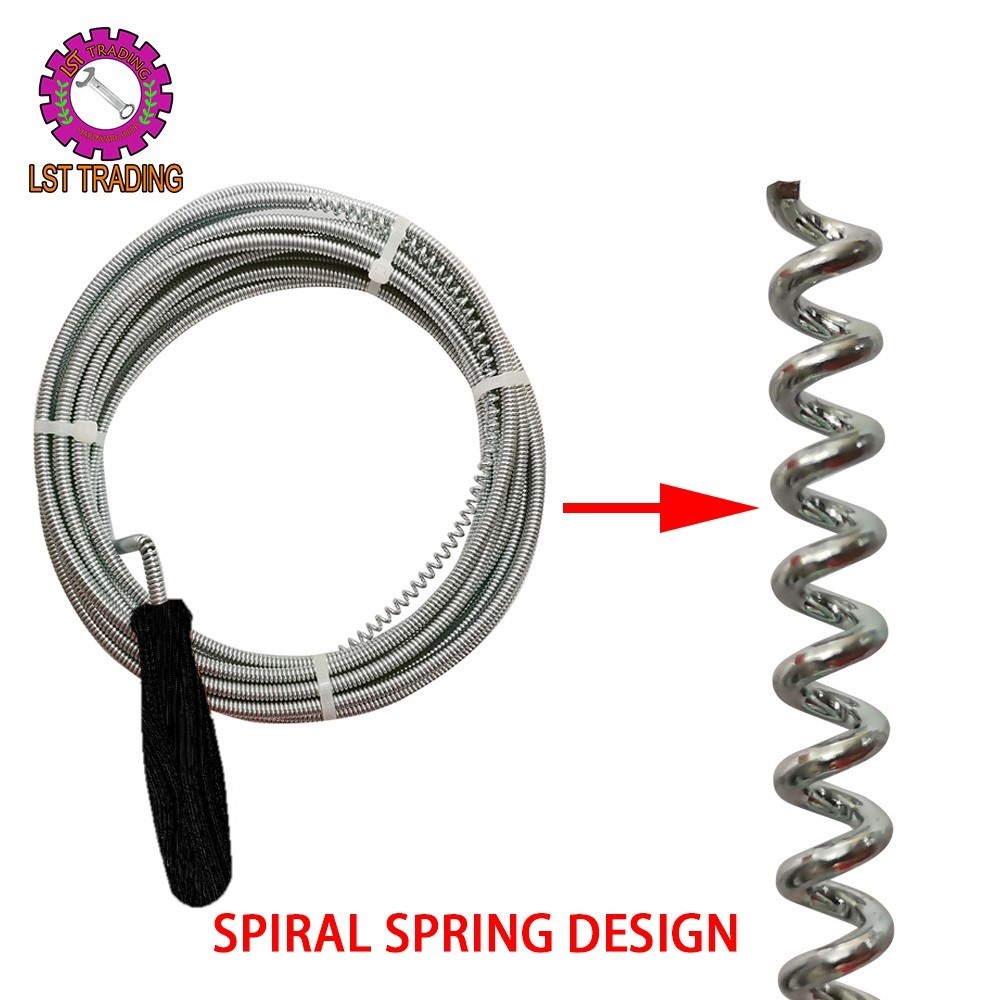 [READY STOCKS] DRAIN CLEANER 5MM X 5 METER / PENCUCI LONGKANG / BESI ...