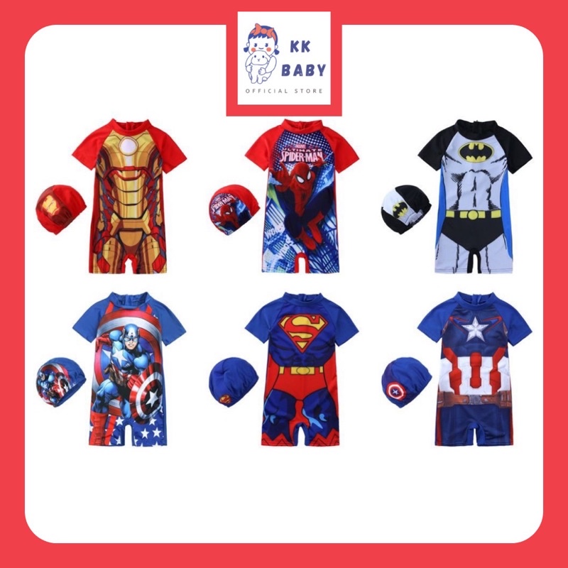 Hero Swimwear Batman Captain America Ironman Superman Spiderman ...