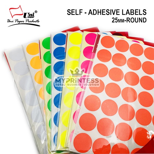 MYPRINTESS UNI CLASSIC SELF-ADHESIVE LABELS (ROUND - 25MM) | Shopee ...