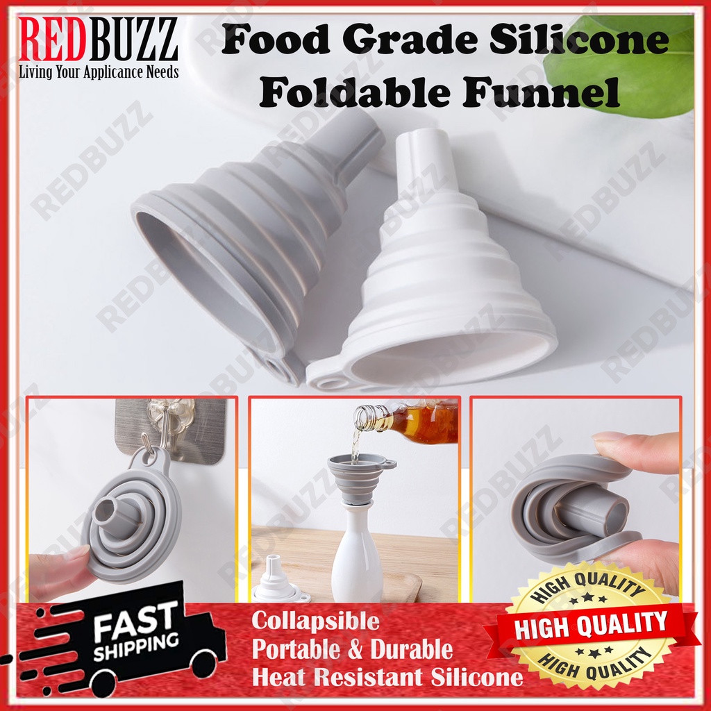 REDBUZZ AXN Food Grade Silicone Foldable Funnel Kitchen Tools Funnel ...