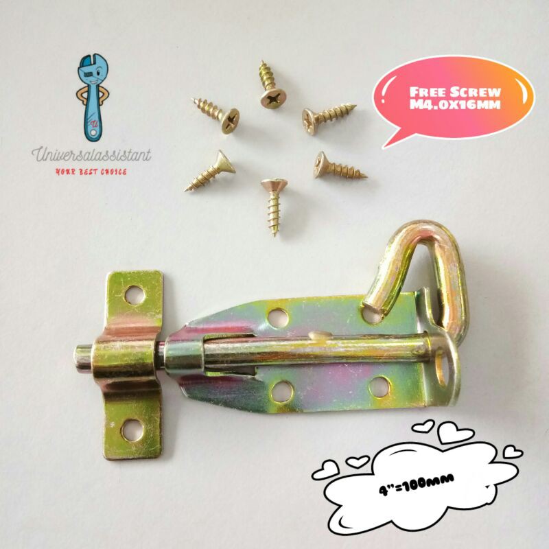 【4” / 6”】Rainbow Metal Pad Bolt | Door Lock | Shopee Malaysia