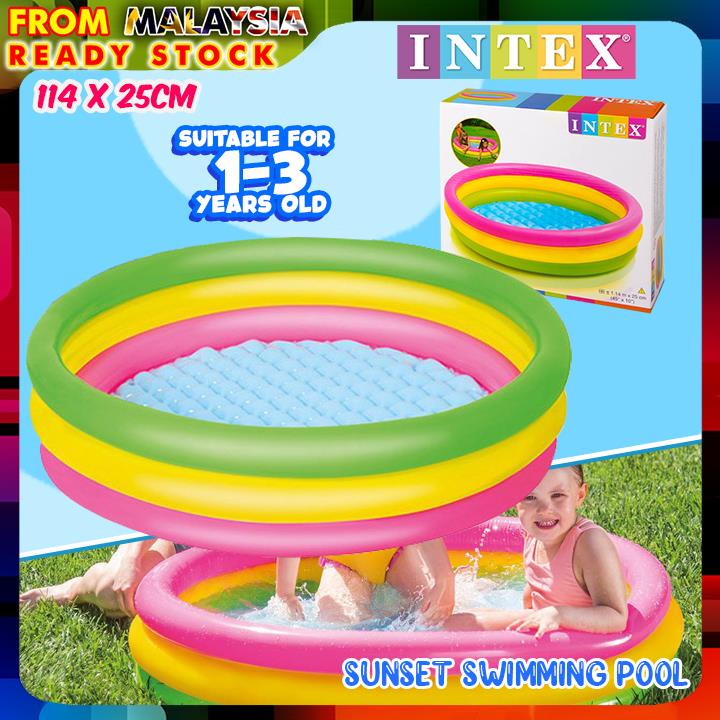 INTEX 57412 (NP24) Sunset Glow Three Rings Soft Inflatable Floor ...