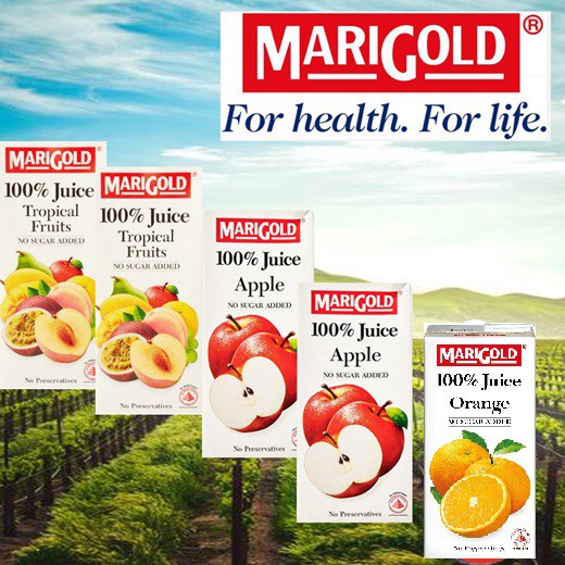 MARIGOLD 100% Fruit Juice 1ltr ( Orange / Apple / Tropical / Carrot ...