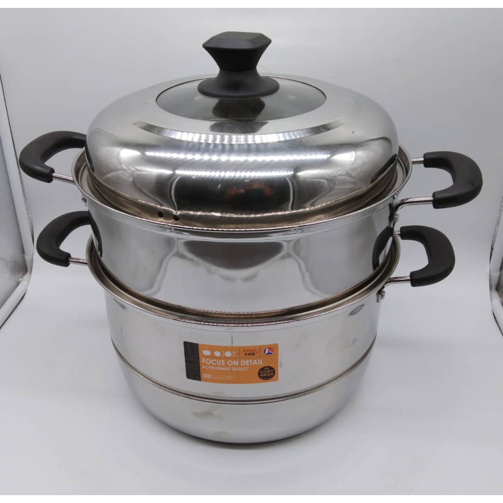 STAINLESS STEEL 2 TIER STEAMER COOKWARE | Shopee Malaysia