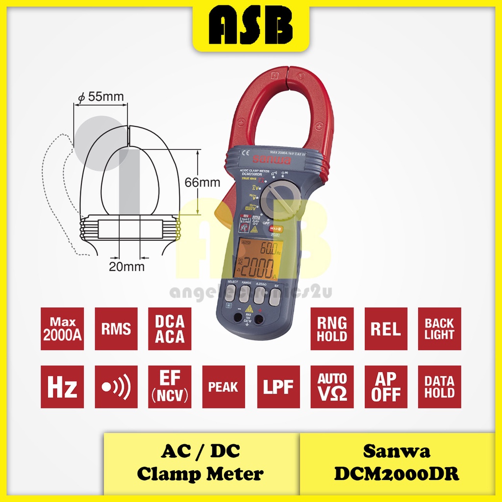 (1pc) Sanwa DCM2000DR AC / DC Clamp Meter ( 362006019 ) | Shopee Malaysia