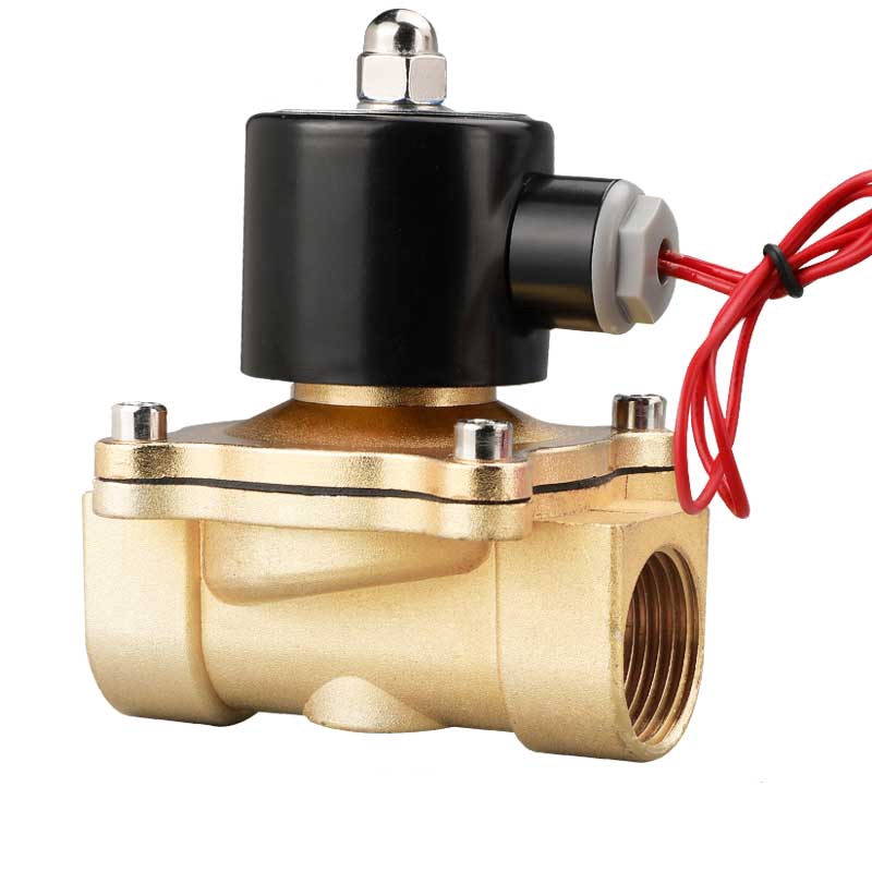 Two Way Brass Electric Solenoid Valve Normally Closed Drain valve For Water Air Fuels Gas ...