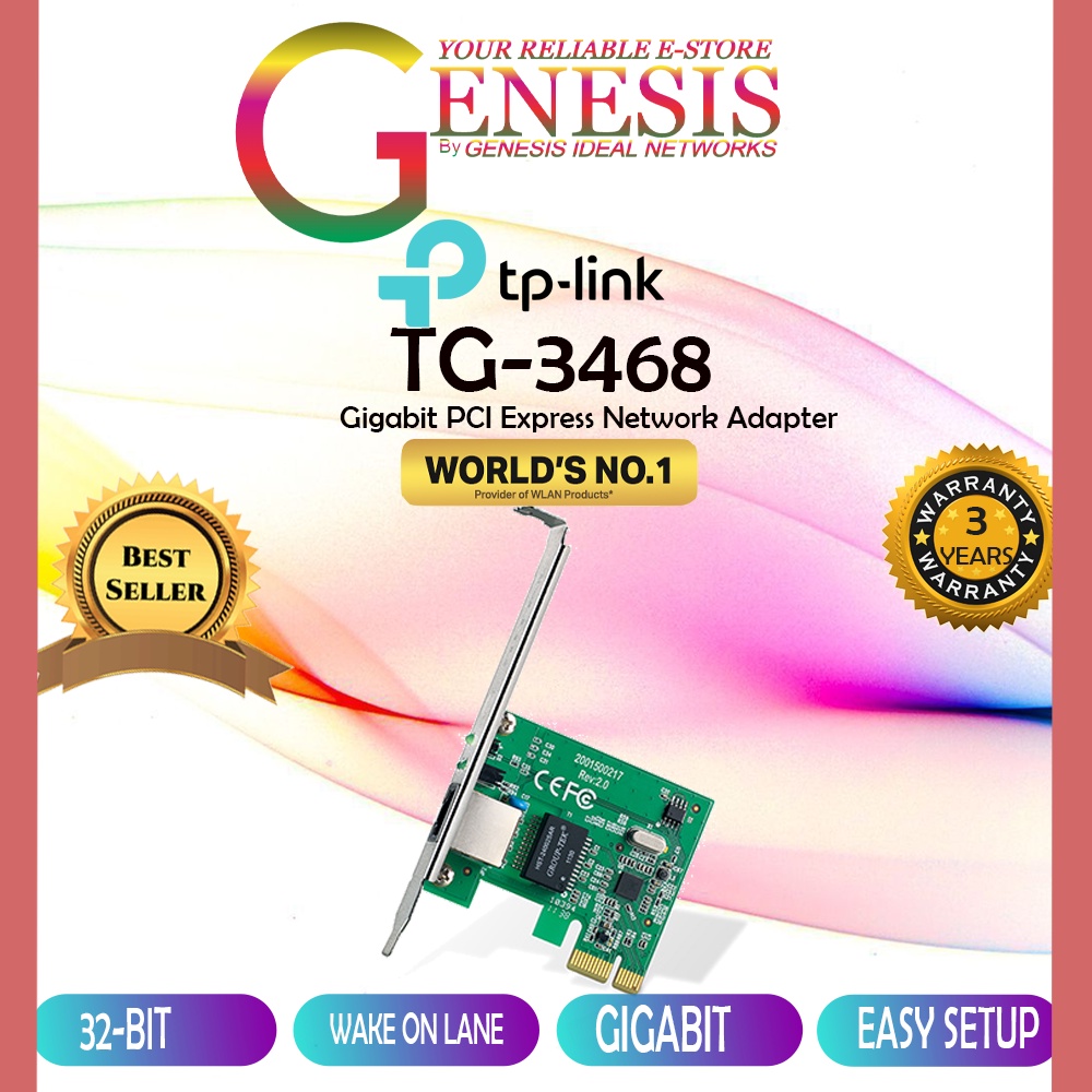 [PCIE LAN CARD] TP-Link TG-3468 Gigabit PCI Express Network Adapter LAN ...
