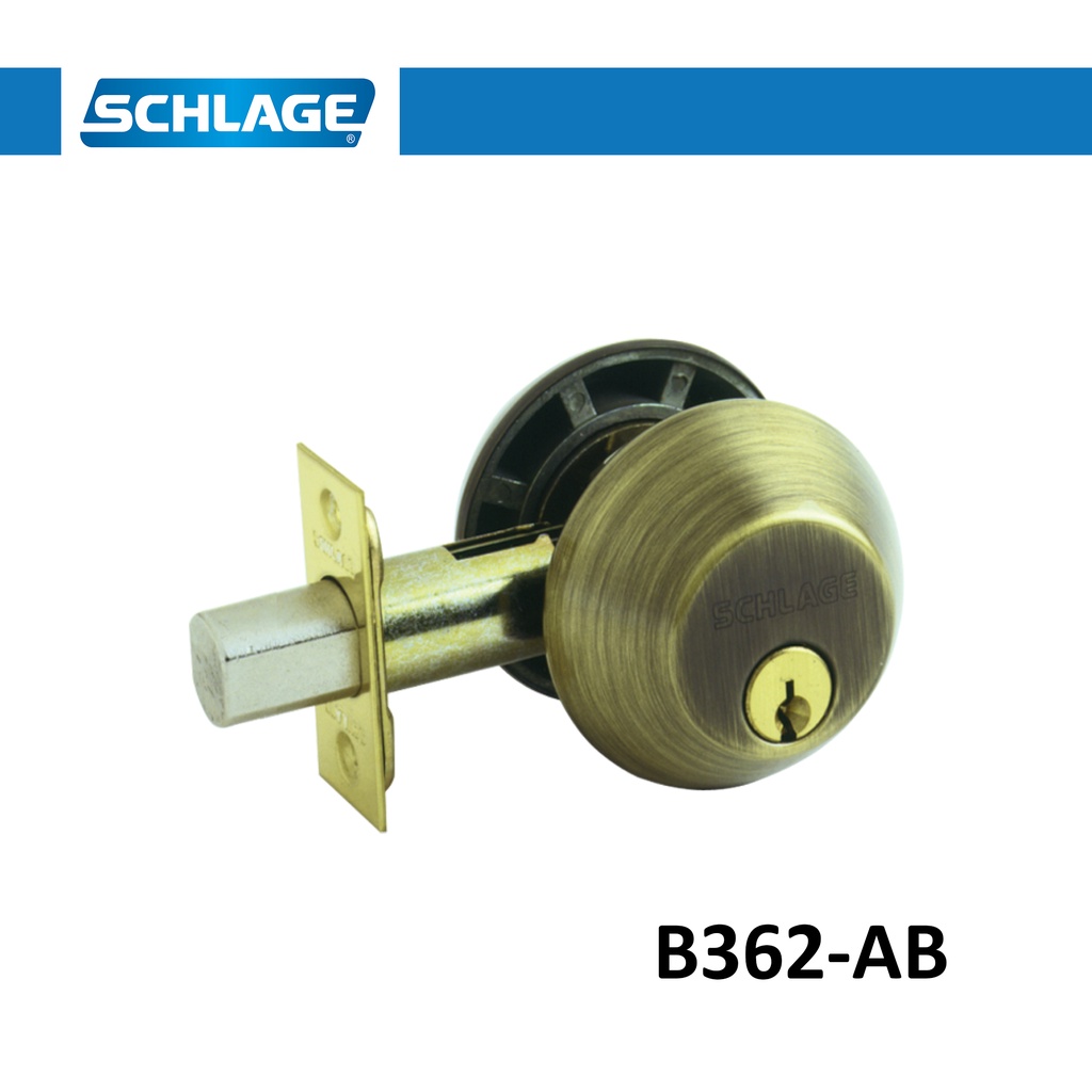 SCHLAGE – DEADBOLT – B Series – B362 – SN/PB/AB Double Deadbolt / LOCK ...