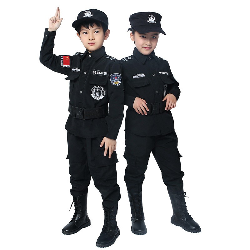 New Boys Girls Police Officer Cosplay Cloth Children Cop Costume ...