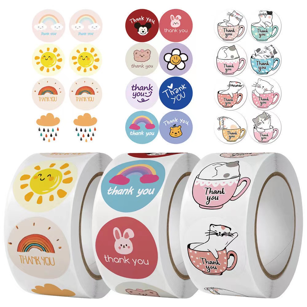 500pcs/roll Cute Cartoon Animal Sticker kids Reward Sticker Gift ...
