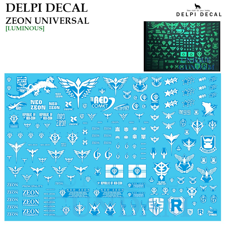 [DELPI DECAL] 47 ZEON UNIVERSAL [LUMINOUS] WATER SLIDE DECAL MODEL KIT ...