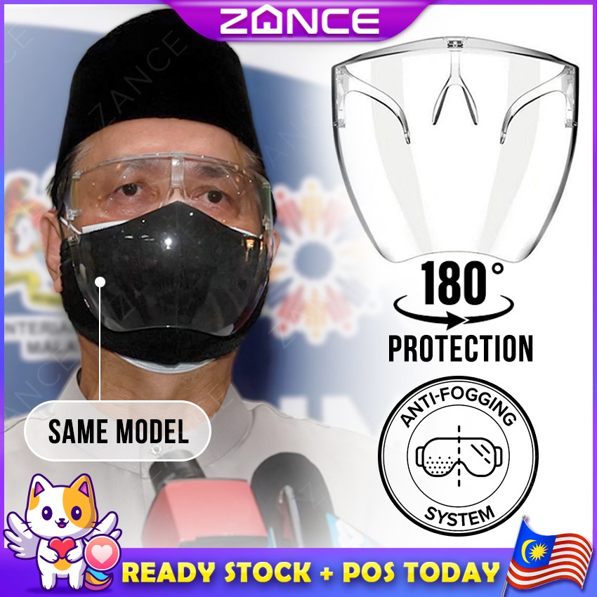 🇲🇾M'sia Stock 😻ZANCE Reusable Hard Full Face Shield Premium Anti ...