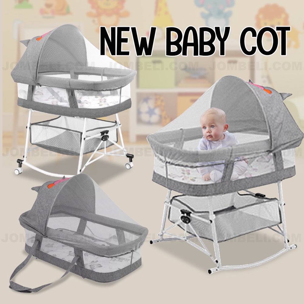 NEW BABY COT 3 in 1 baby Crib portable Cradle Cart katil bayi Rocker ...