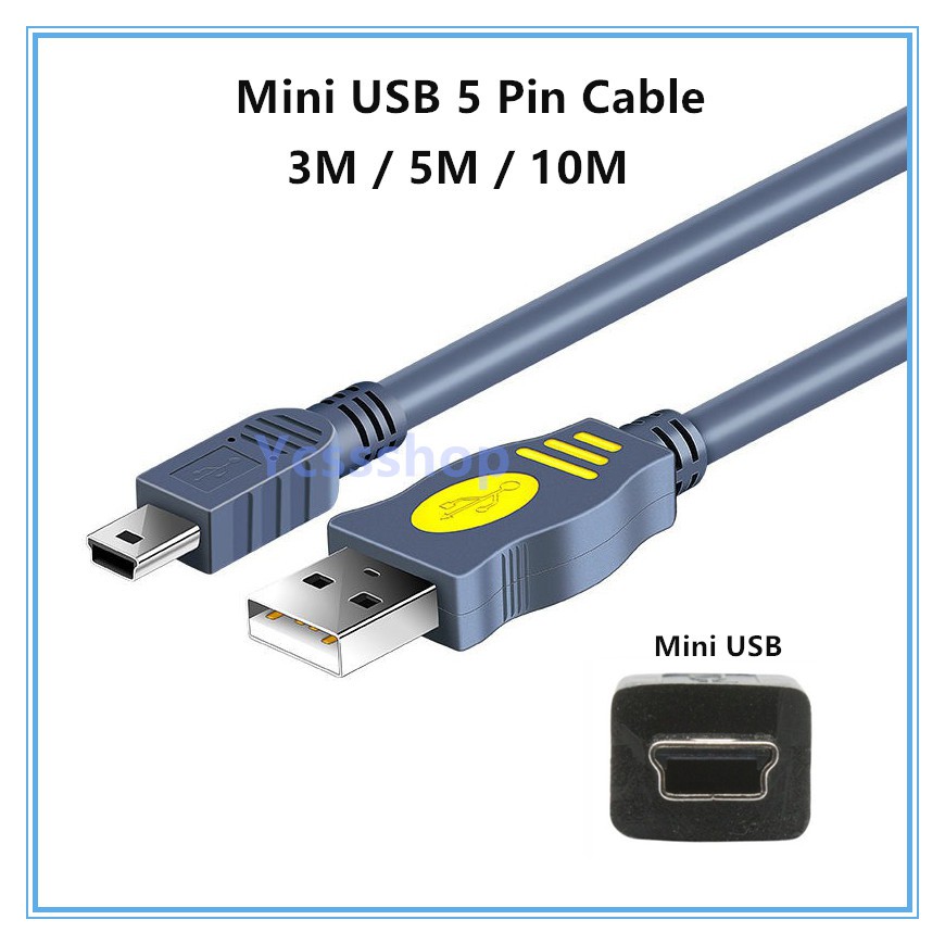 1.5M 3M 5M 10M USB 2.0 Cable A Male To Mini USB Male 5 Pin B Sync ...