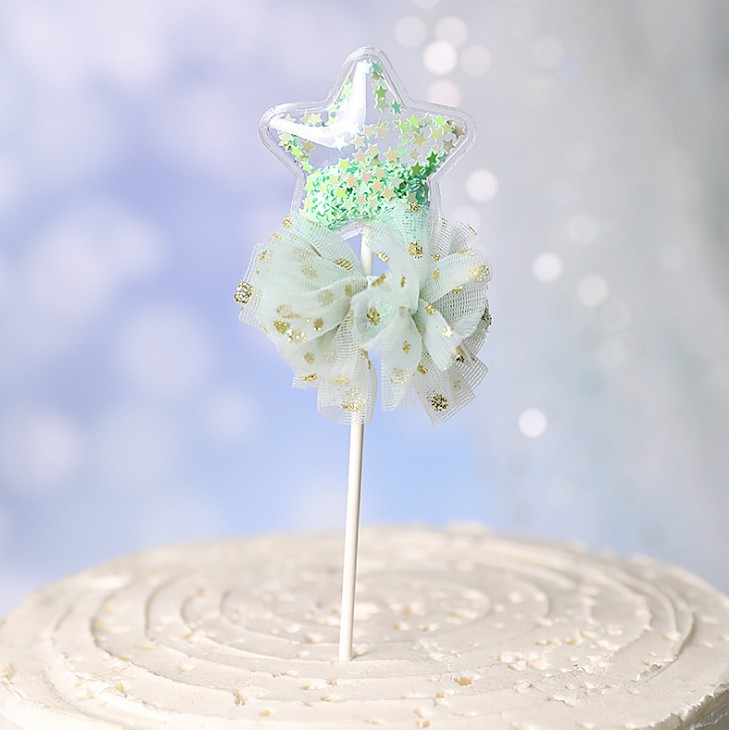 New Fairy PVC Cake Topper Pink Love Crown Stars Happy Birthday Cupcake ...