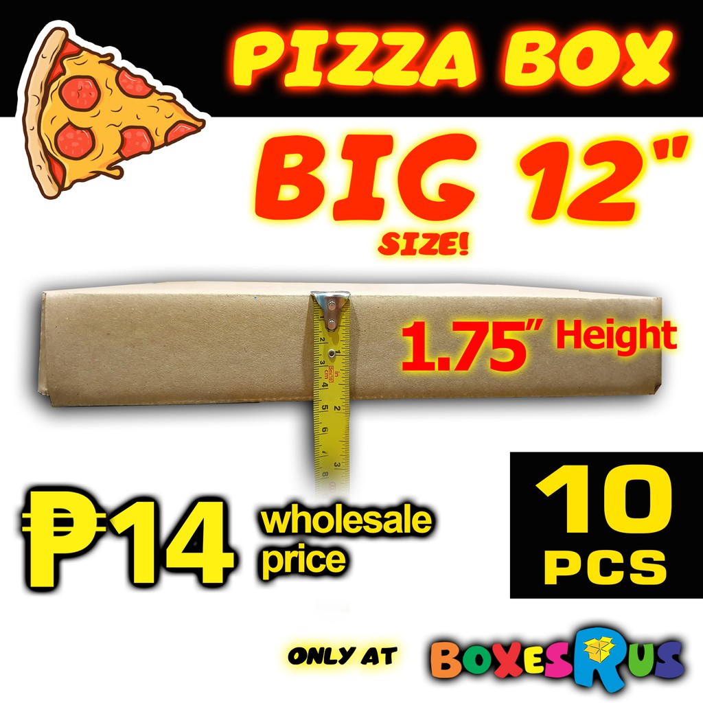 Pizza Box 12 inches BIG SIZE 10 pcs corrugated plain pizza box 12" by ...