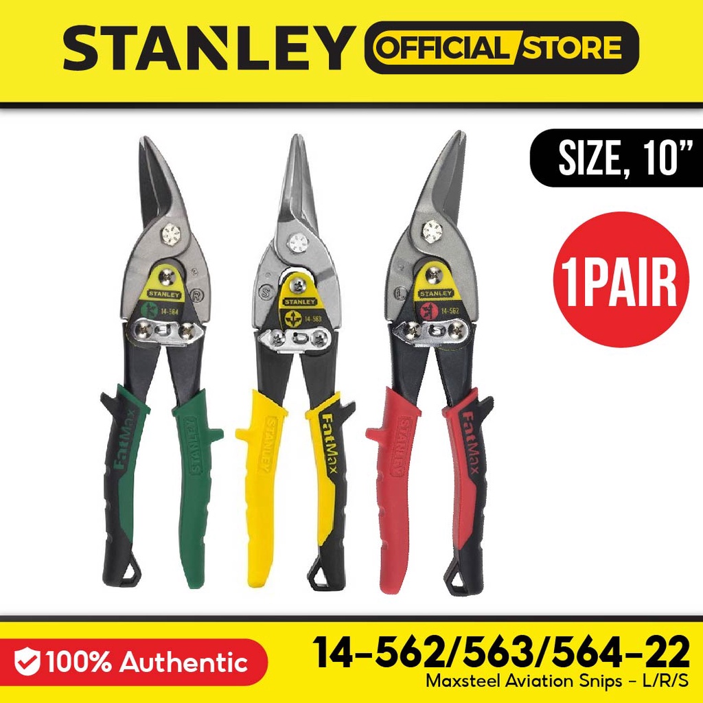 STANLEY MaxSteel Aviation Snips 14-562-22 Left | 14-563-22 Straight ...