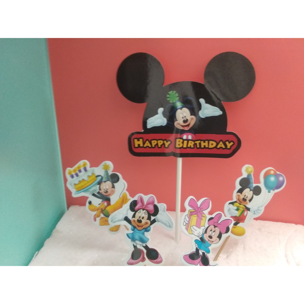Mickey Mouse cartoon topper decoration Birthday tart cake decoration ...