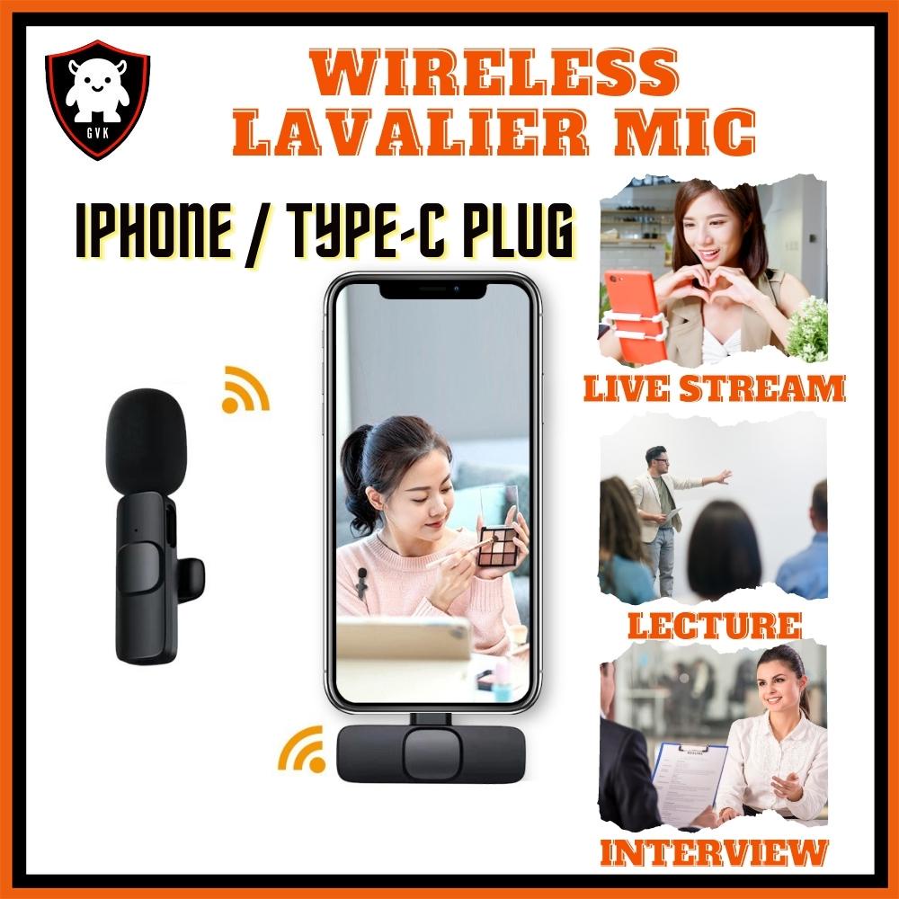 WIRELESS CLIP-ON MICROPHONE Smartphone Noise Reduction Mic Lavalier ...