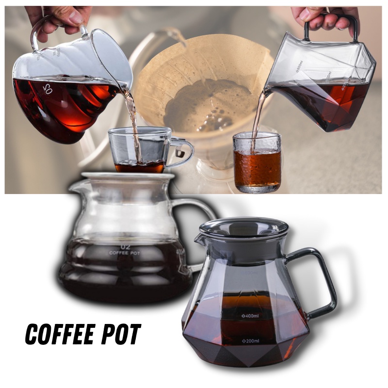 [High Brosilicate]360ml / 600ml Cloud design Coffee pot Tea pot Hand ...