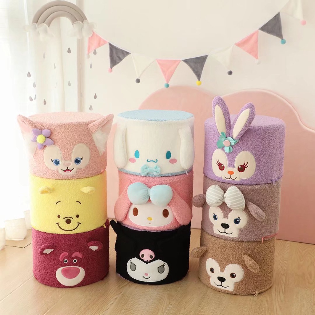 Kawaii Stool Cartoon Round Low Stool Floor Seat Cushion Tatami Bedroom ...