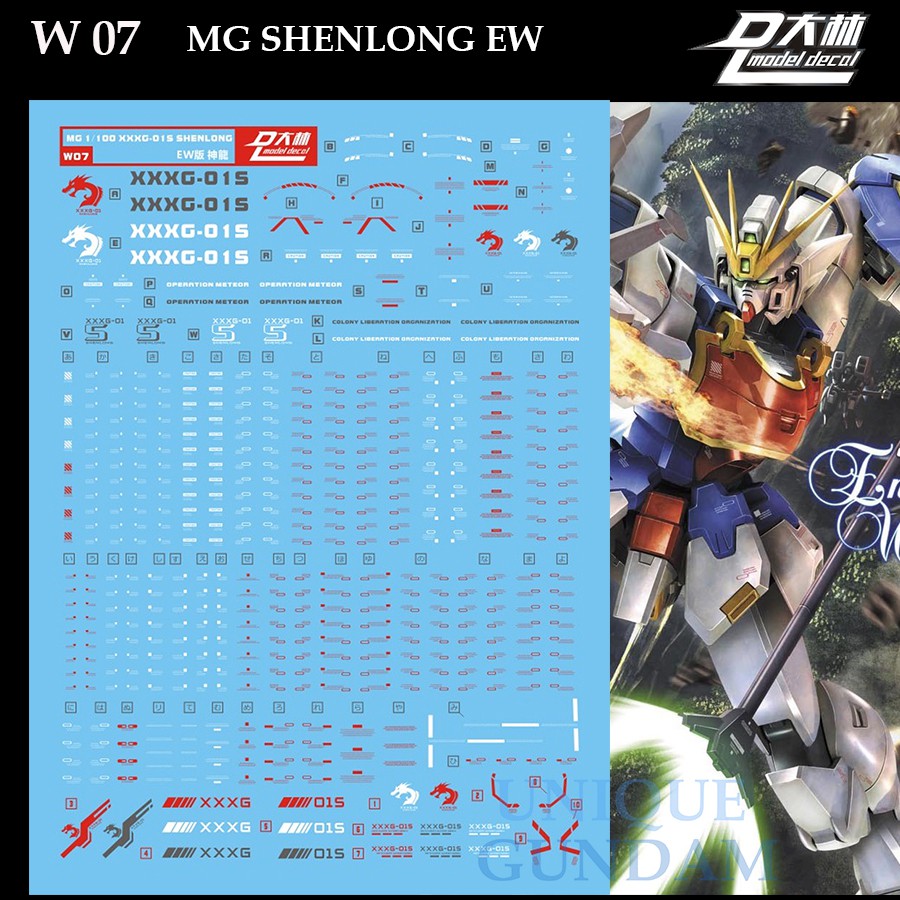[DALIN] W07 MG 1/100 SHENLONG EW GUNDAM WATER SLIDE DECAL | Shopee Malaysia