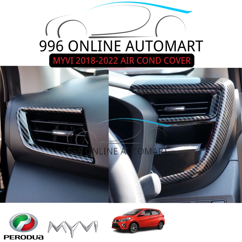PERODUA MYVI 2018-2022 / MG3 AIRCOND TRIM 3 PCS COVER CARBON FIBER ...