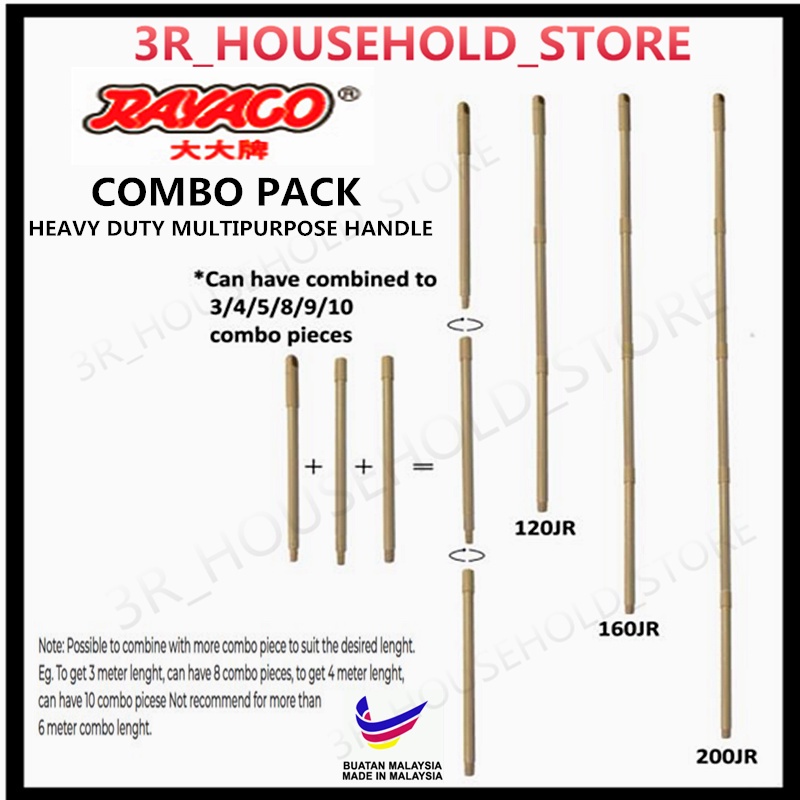 RAYACO Multi-purpose Handle Combo Pack /Tangkai Besi Serbaguna / Batang ...