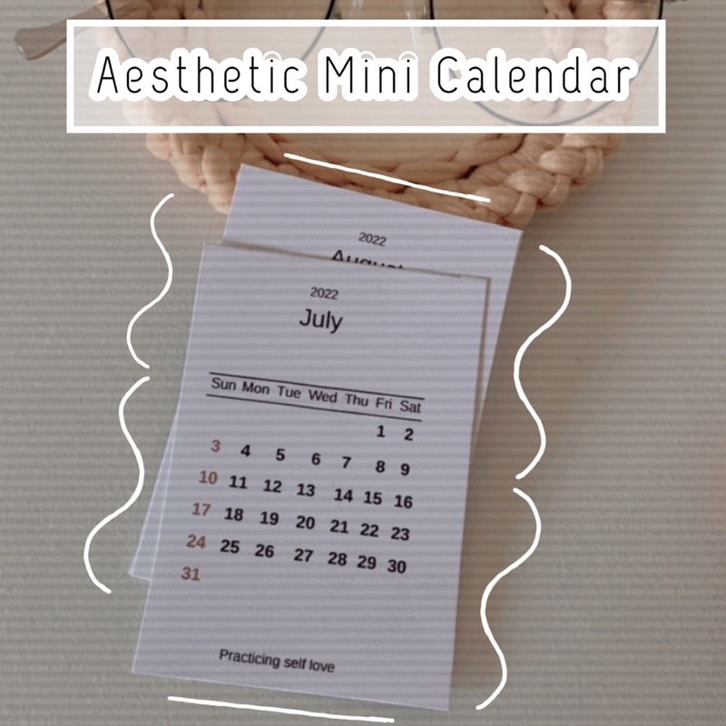 Aesthetic Minimalist Mini Calendar Winzige | Shopee Malaysia