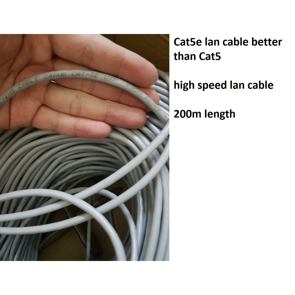 [200m] CAT5E better than CAT5 1Gbps Ethernet Internet RJ45 Cable Lan Cable Router Network Switch ...