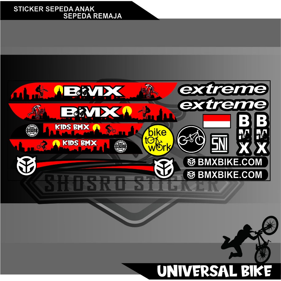 Bmx BIKE STRIPING STICKER/BMX BIKE Variation KIDS BIKE LIS BMX STICKER ...