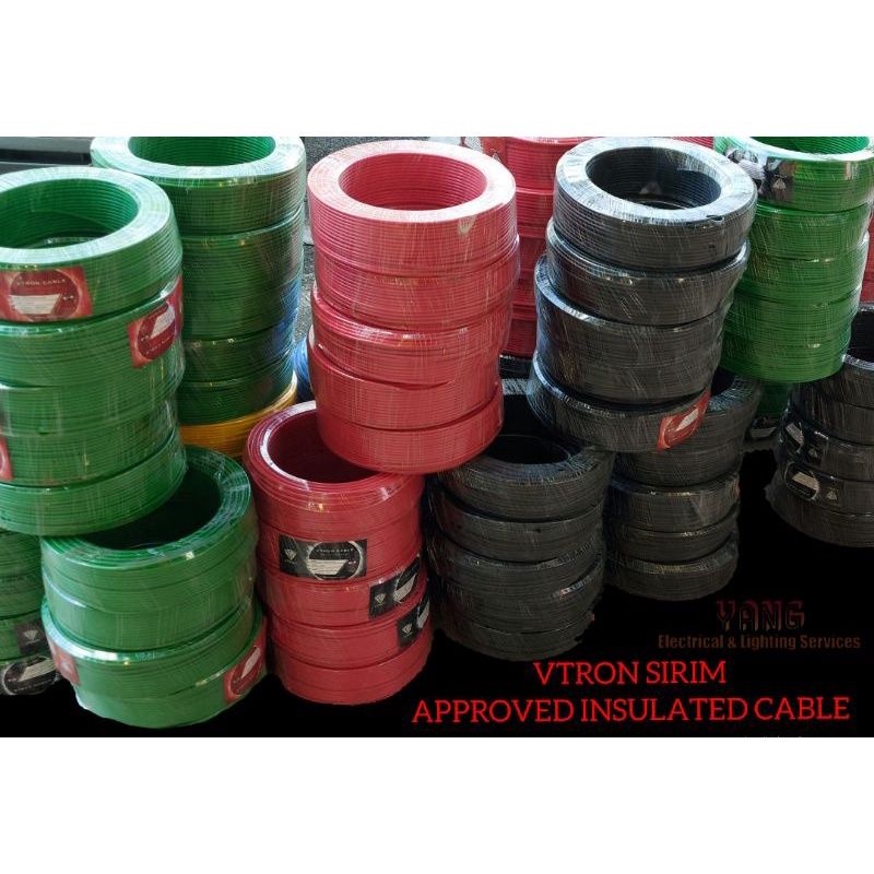 100% Pure Copper Vtron PVC Insulated Cable 1.5mm 2.5mm Wire Wiring ...
