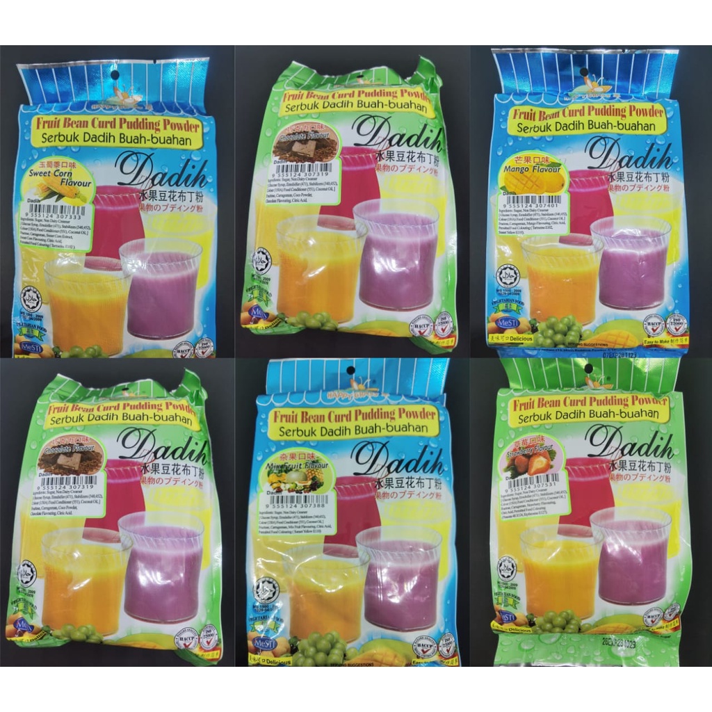 HAPPY GRASS JELLY FRUIT BEAN CURD PUDDING POWDER DADIH 360GM/PKT X 2PKT ...